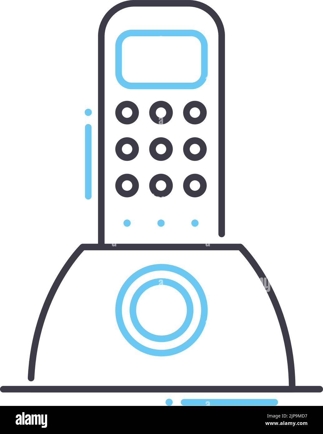 telephone element line icon, outline symbol, vector illustration ...
