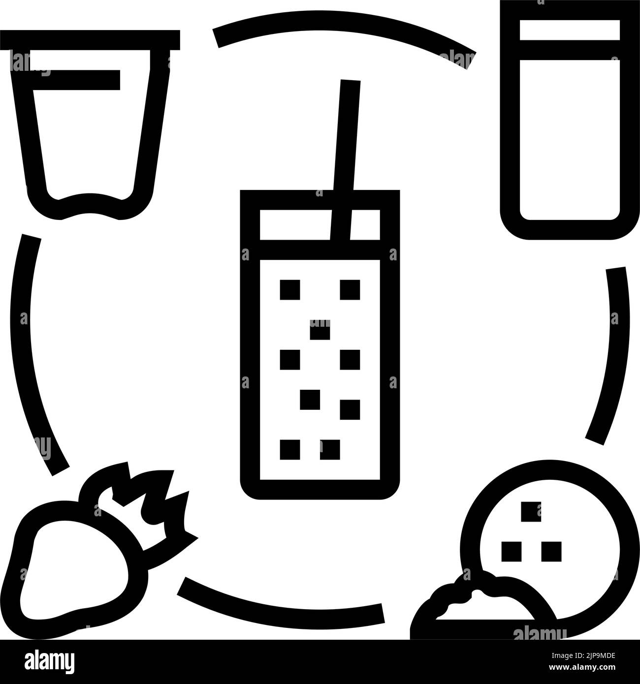 smoothie recipe fruit juice food line icon vector illustration Stock ...