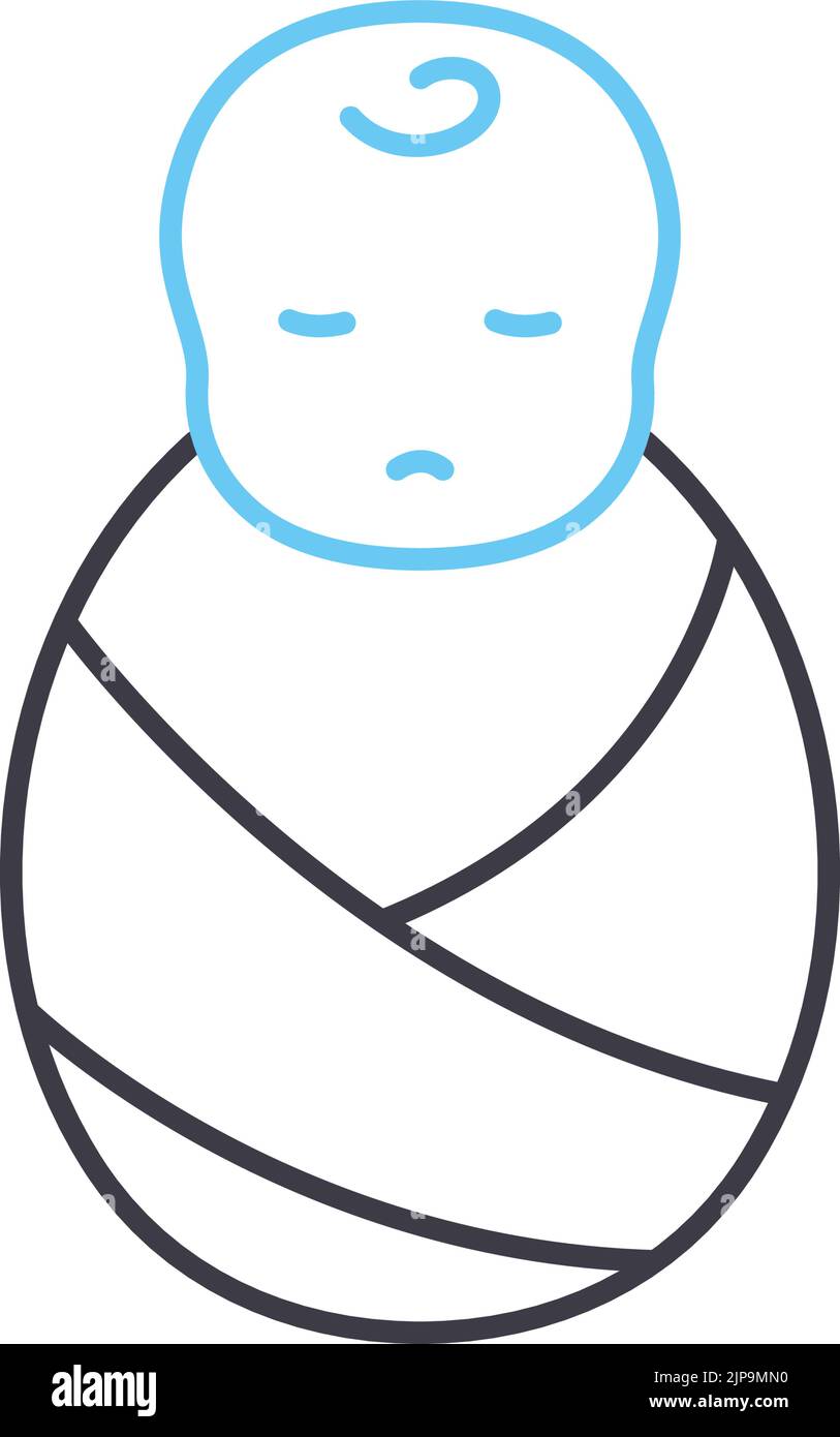newborn line icon, outline symbol, vector illustration, concept sign ...