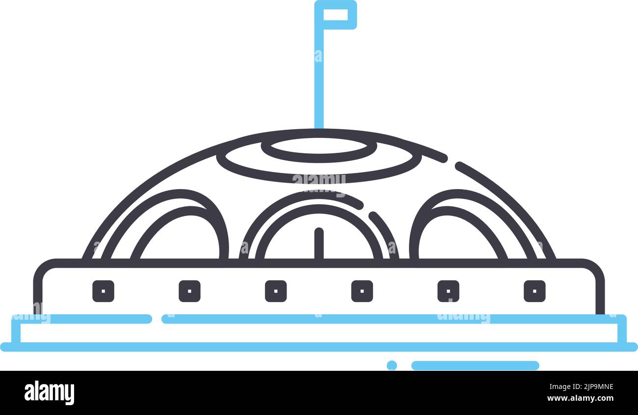 sport stadium line icon, outline symbol, vector illustration, concept ...