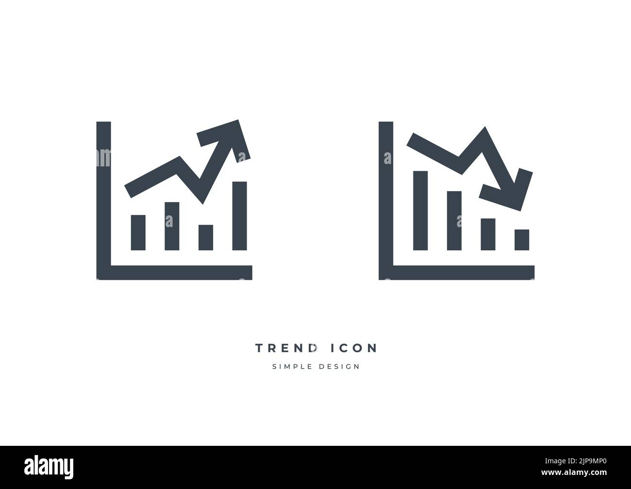 Business market trend graph icon isolated on white background. Trend ...