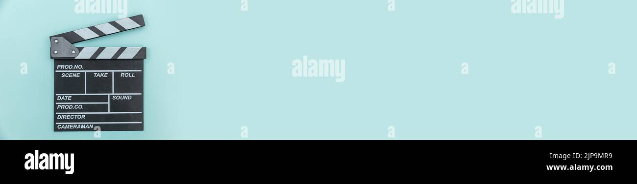 Filmmaker profession banner. Classic director empty clapperboard or ...