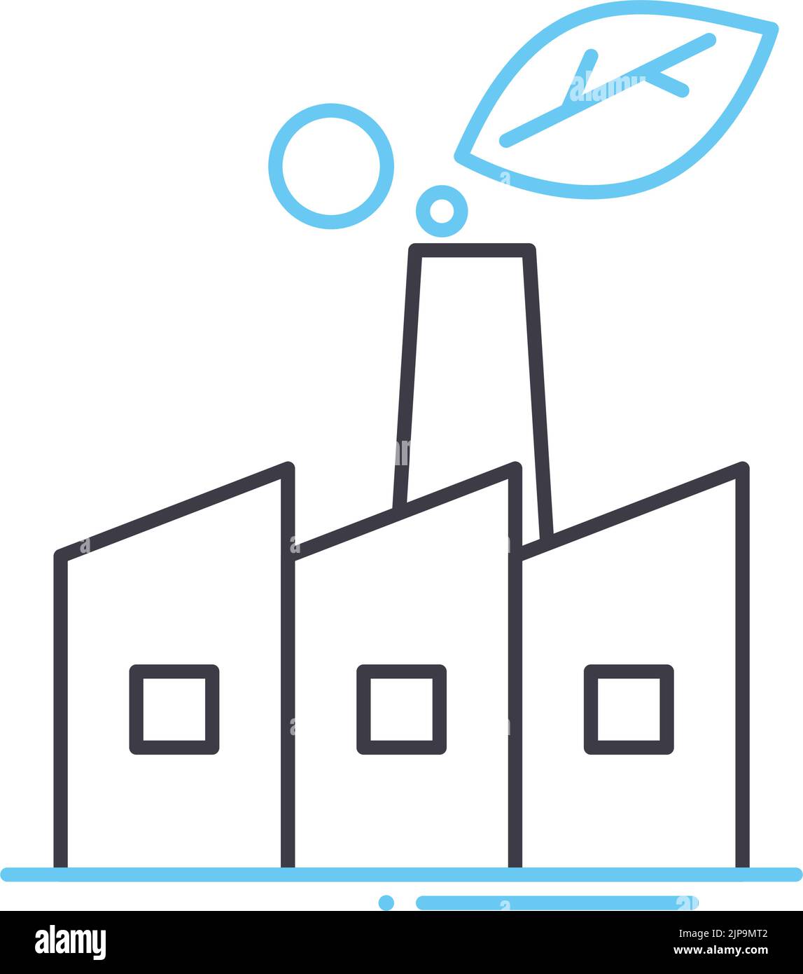 green factory line icon, outline symbol, vector illustration, concept ...