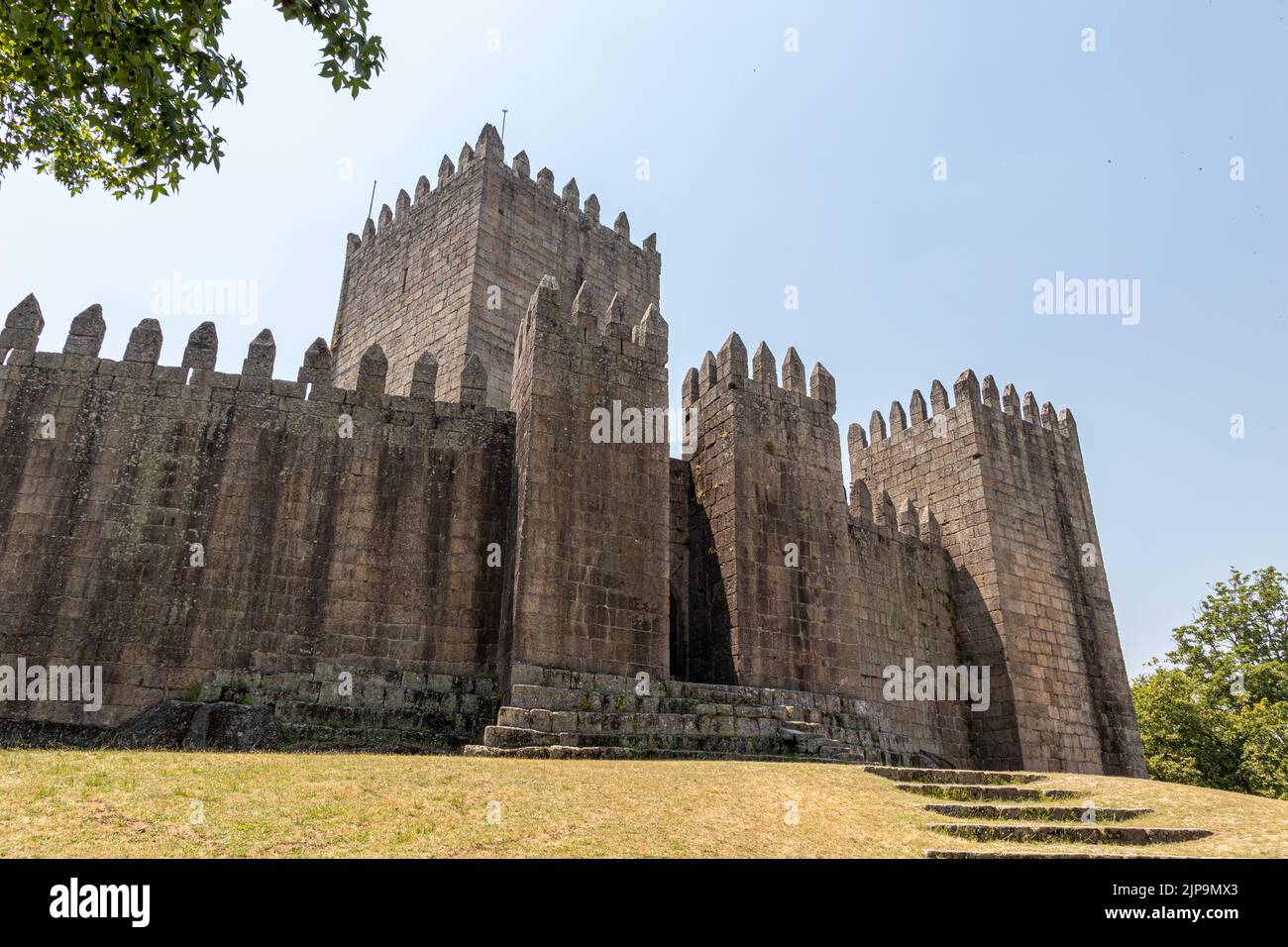 Guimaraes, Portugal. The Castelo de Guimaraes (Guimaraes Castle), 10th ...