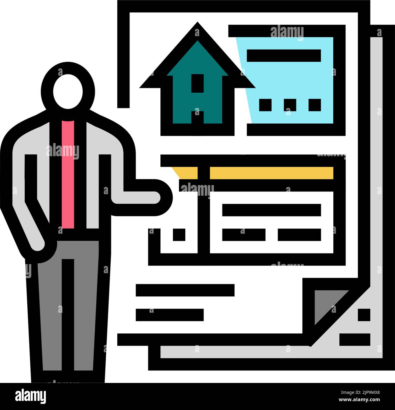 subcontractor bids interior design color icon vector illustration Stock ...