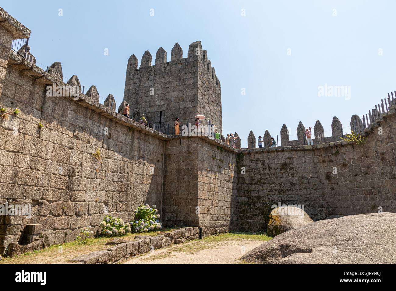 Guimaraes, Portugal. The Castelo de Guimaraes (Guimaraes Castle), 10th ...