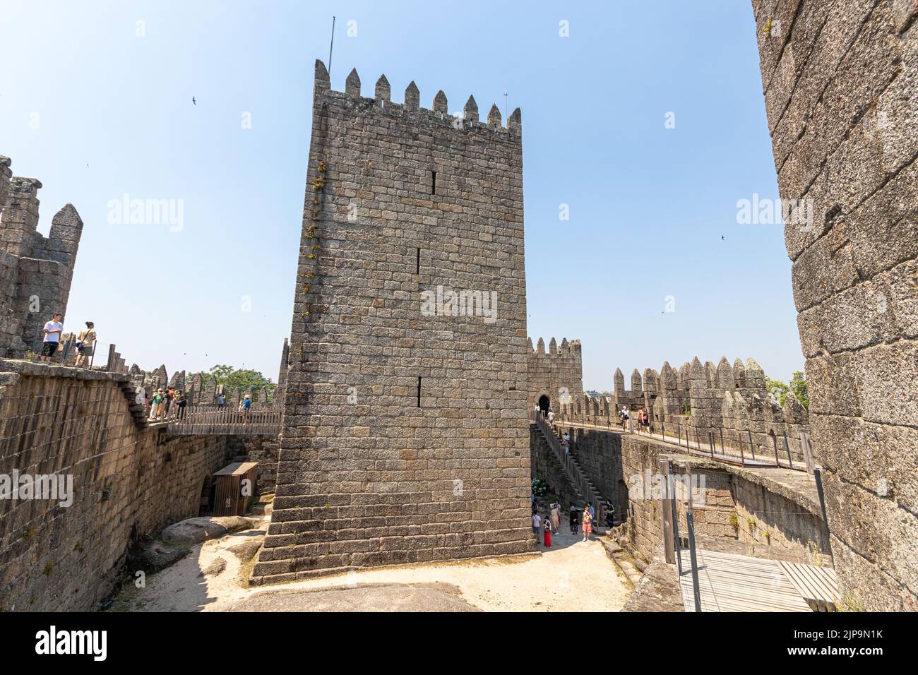 Guimaraes, Portugal. The Castelo de Guimaraes (Guimaraes Castle), 10th ...
