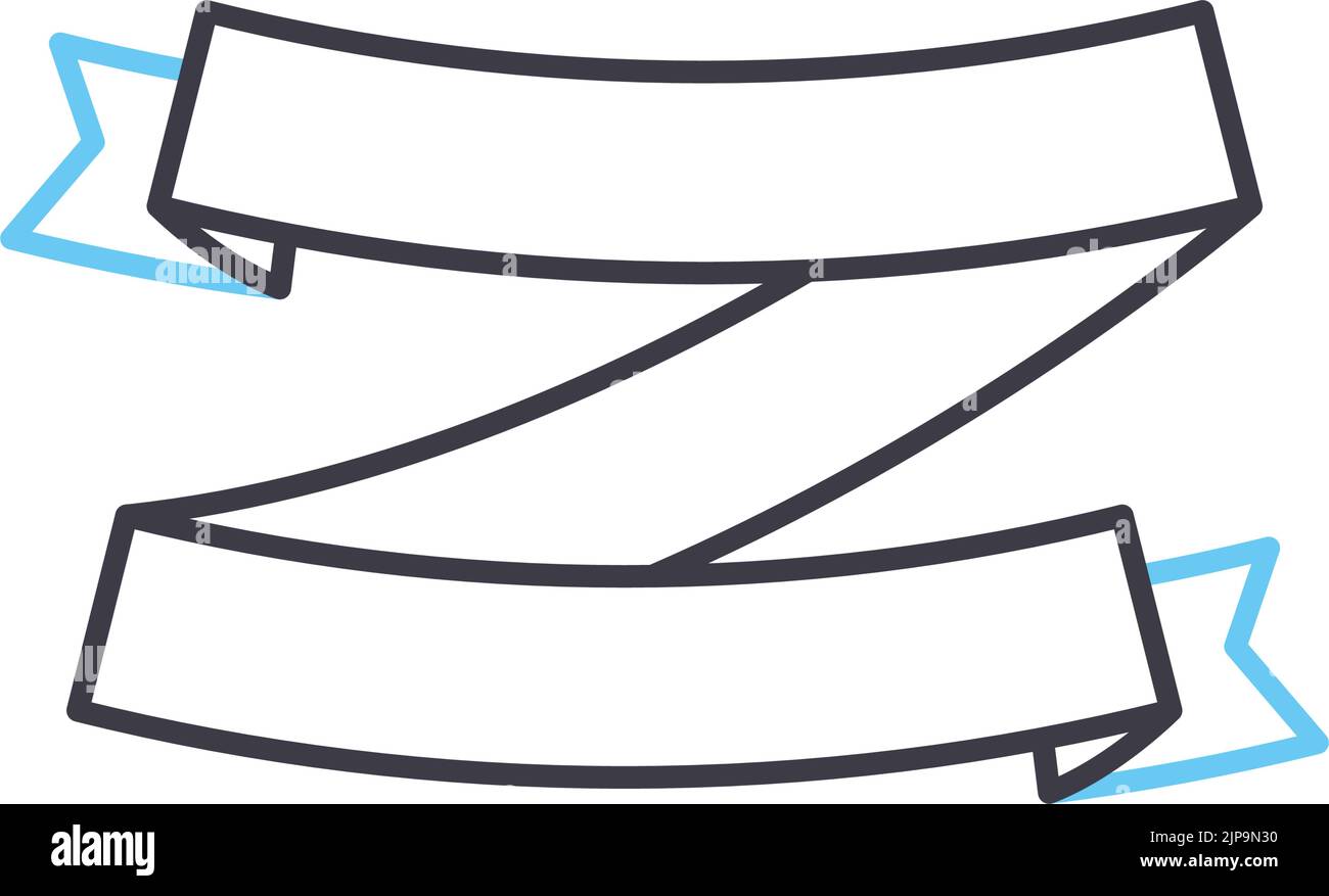 ribbon line icon, outline symbol, vector illustration, concept sign ...