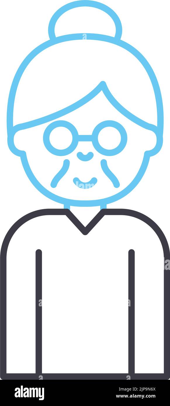 retirement line icon, outline symbol, vector illustration, concept sign ...