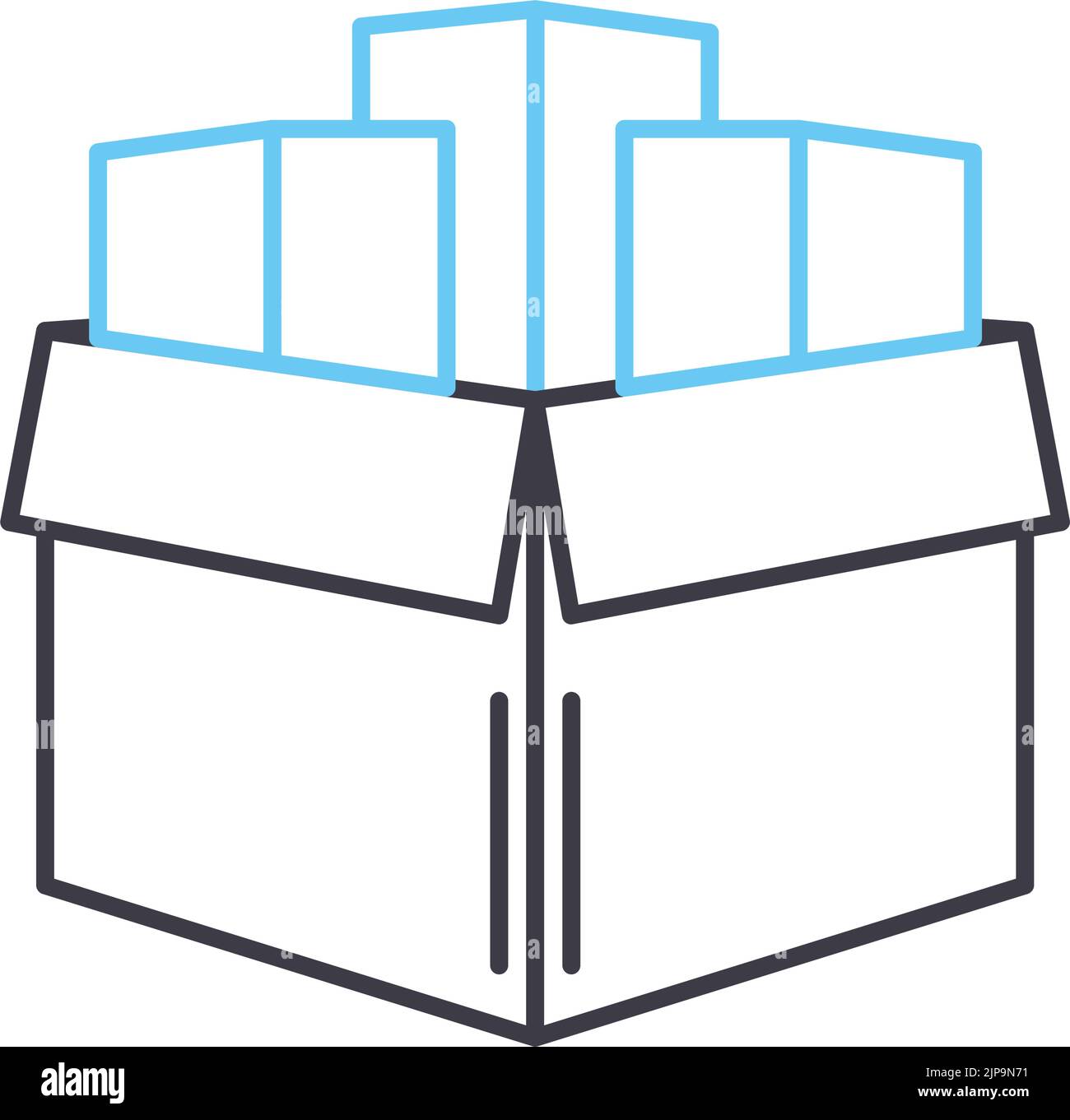 ready product box line icon, outline symbol, vector illustration ...