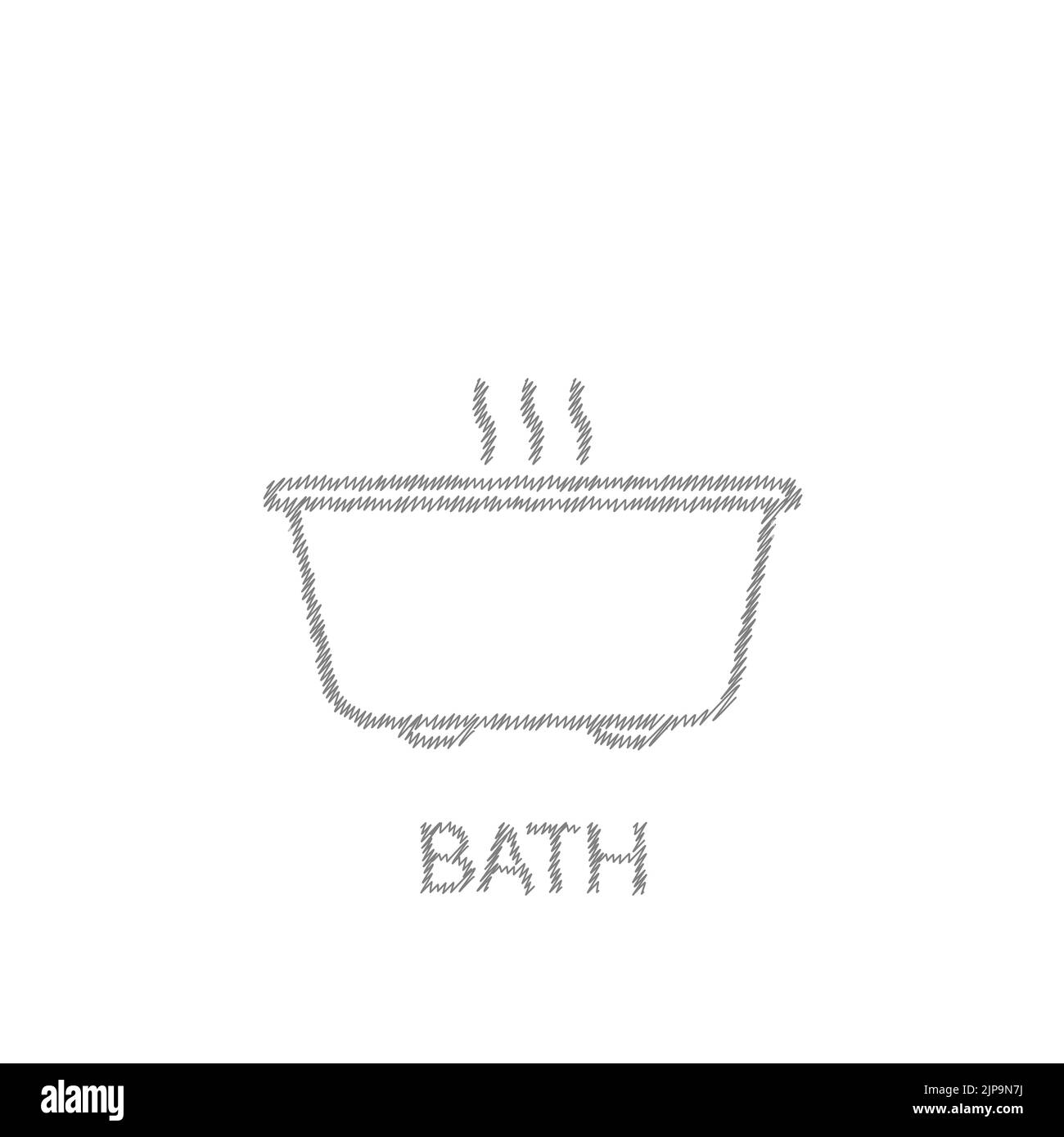 Bath grey sketch vector icon. Sign for mobile concept and web design ...
