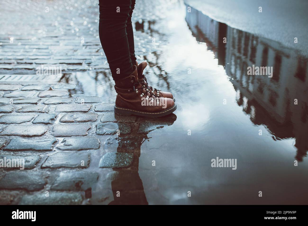 walk, rainy, puddle, walks, rain, raining, puddles Stock Photo - Alamy