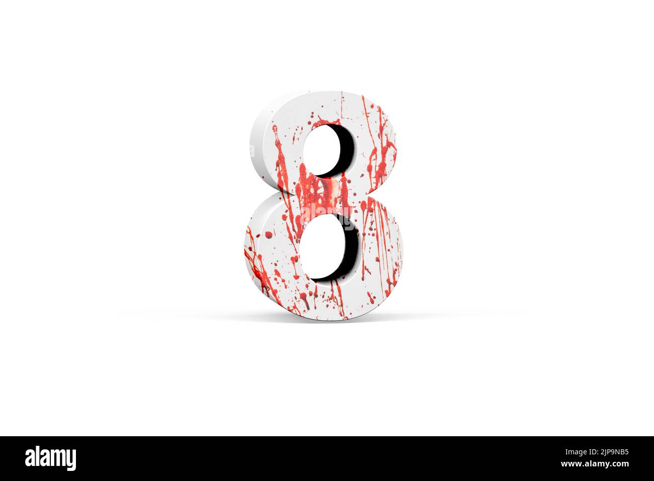 Bloody digit - three dimensional number with texture from blood on ...