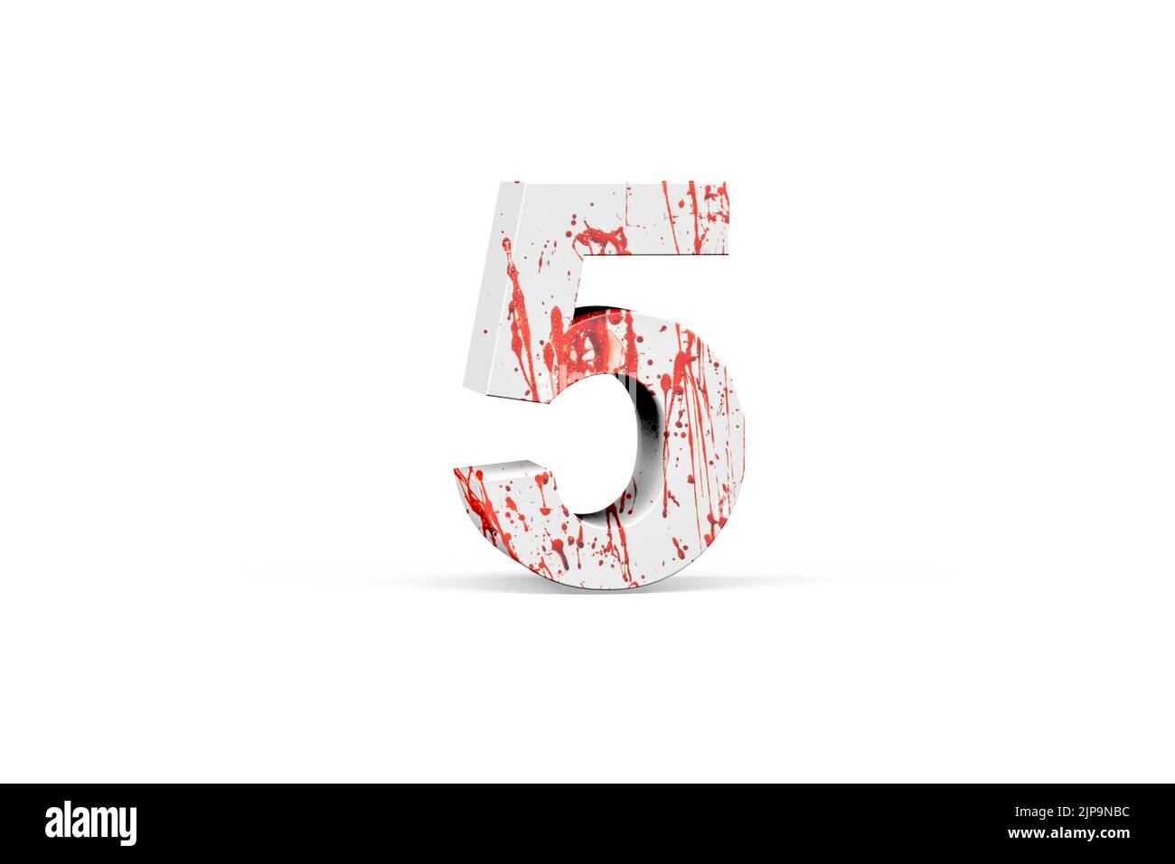 Bloody digit - three dimensional number with texture from blood on ...