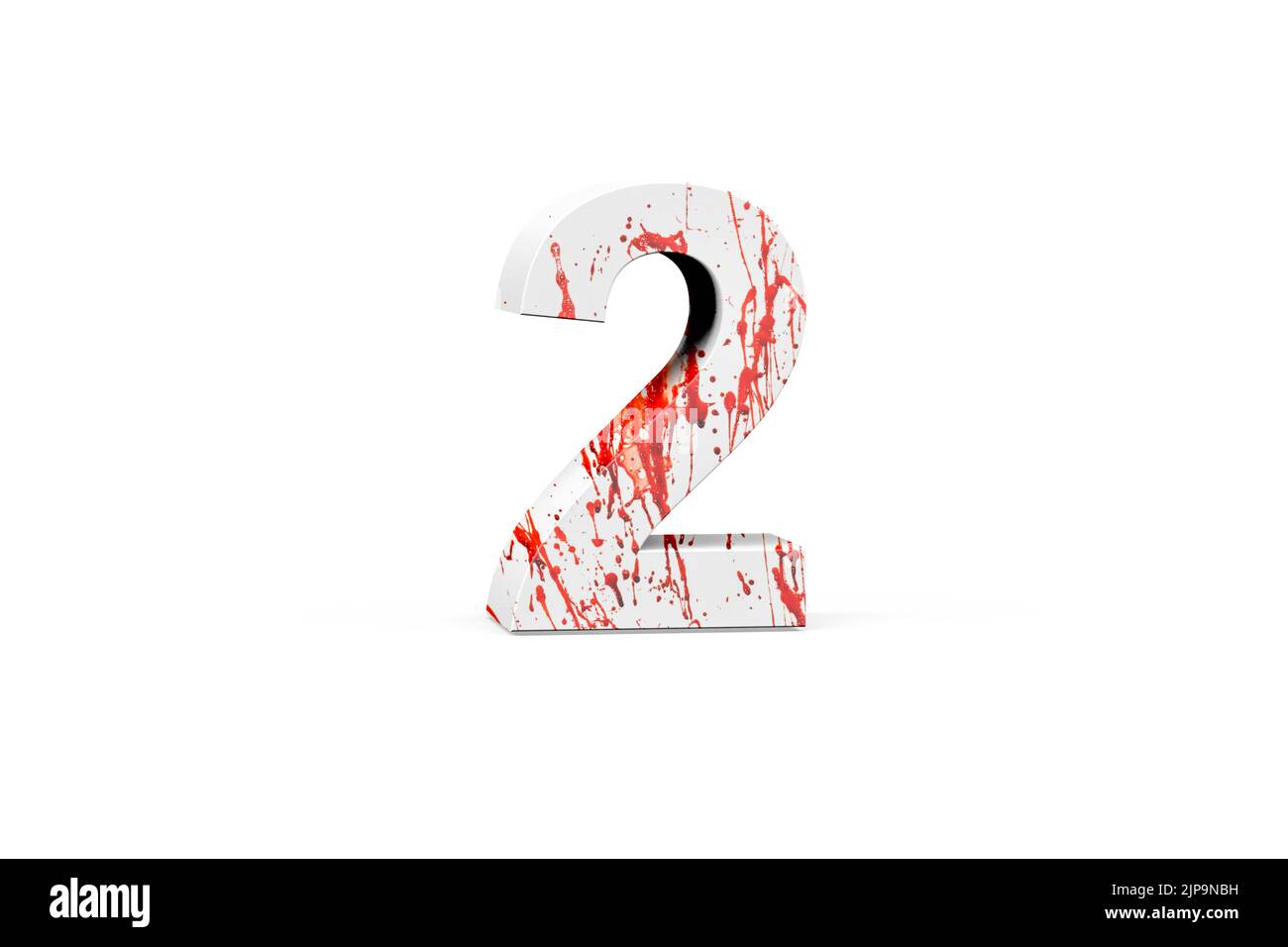 Bloody digit - three dimensional number with texture from blood on ...