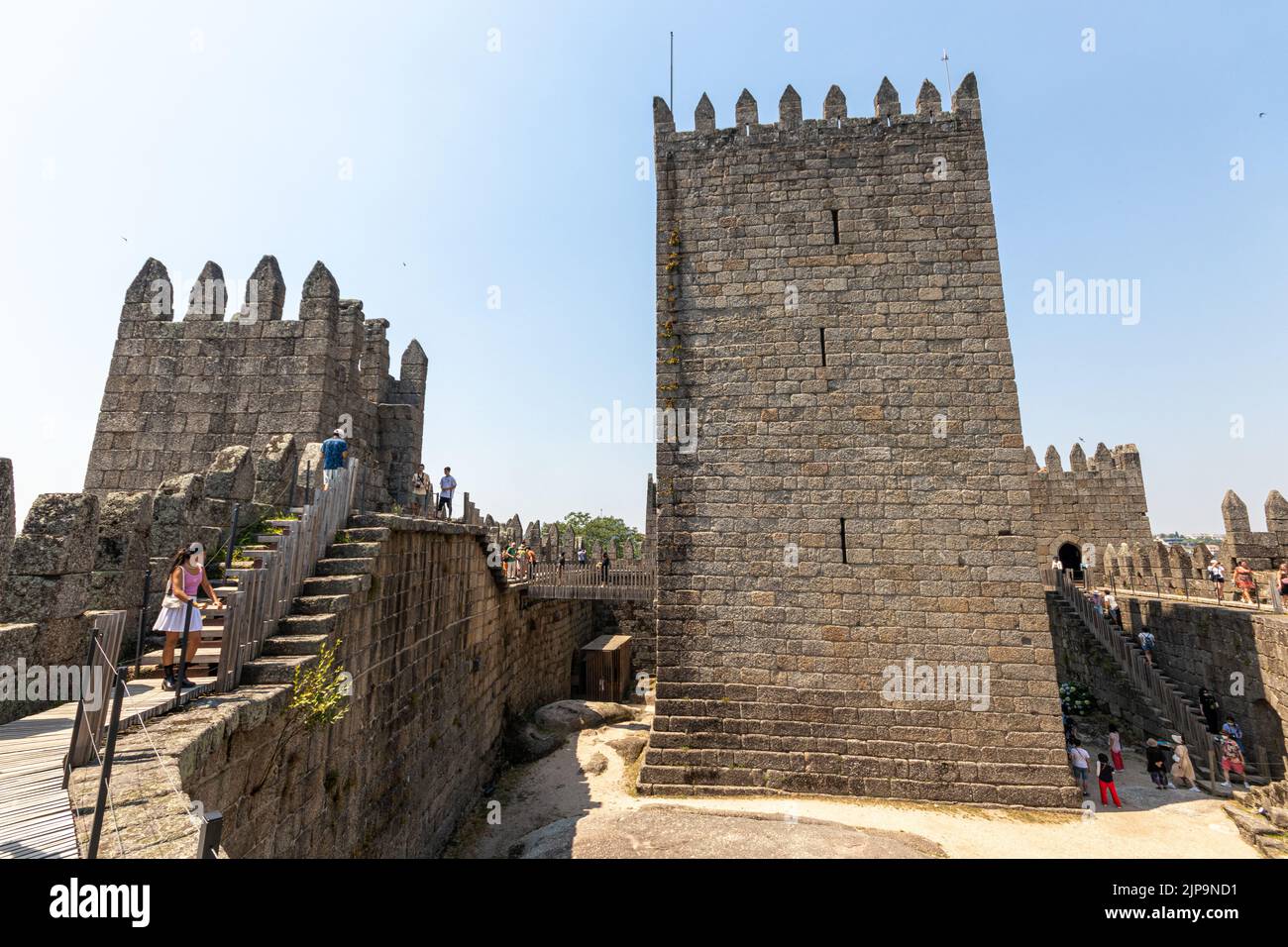 Guimaraes, Portugal. The Castelo de Guimaraes (Guimaraes Castle), 10th ...