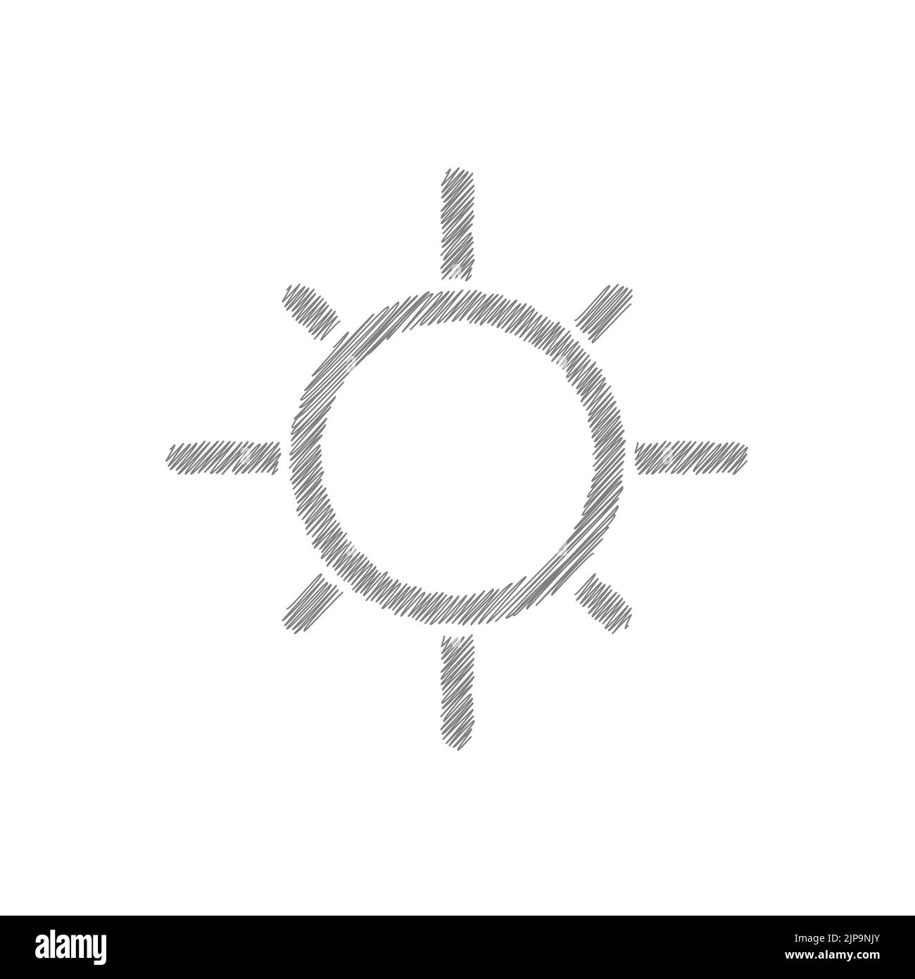 Sun grey sketch vector icon. Astronomy related sign Stock Vector Image ...