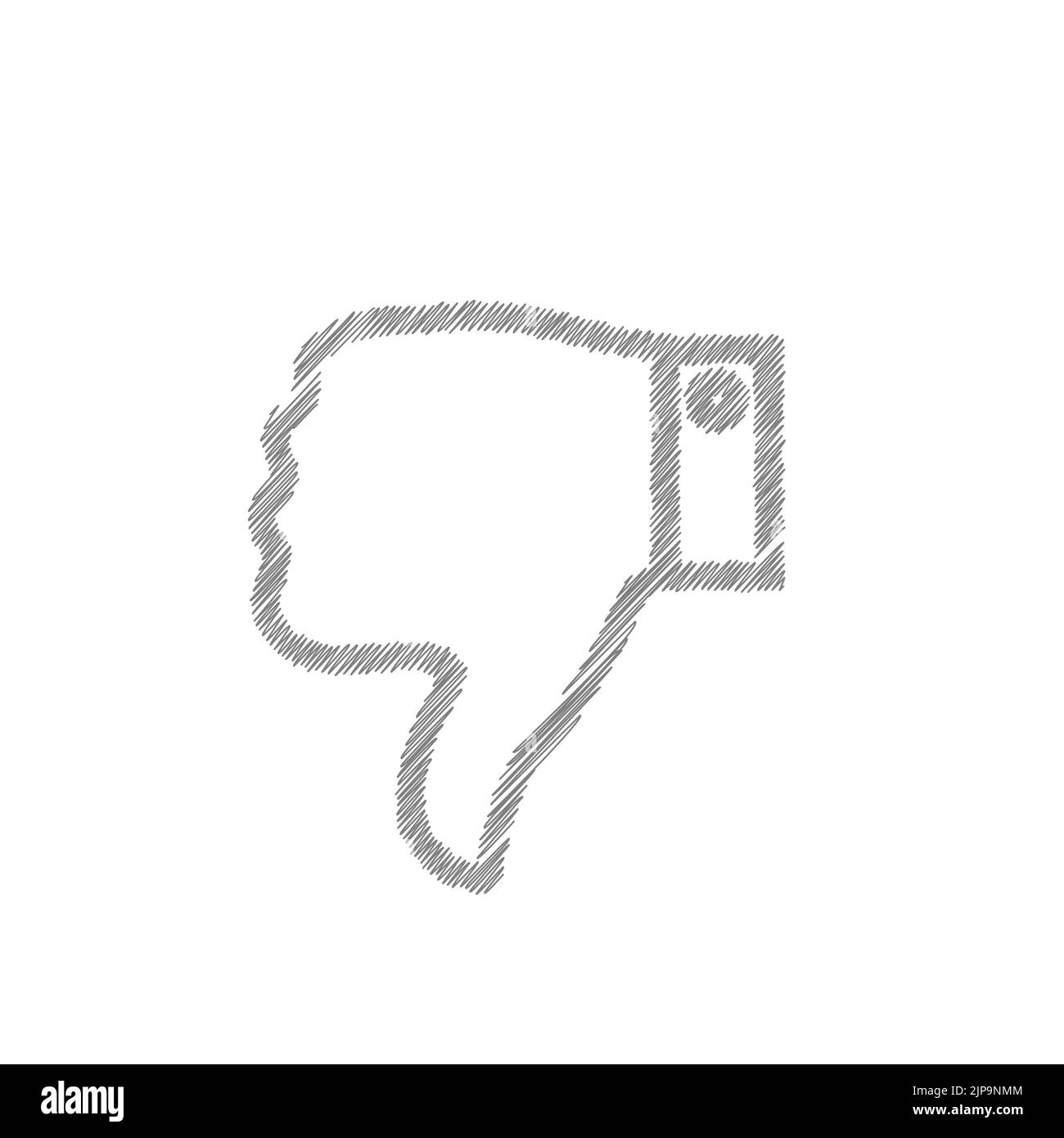 Dislike grey sketch vector icon. Hand drawn gesture symbol Stock Vector ...