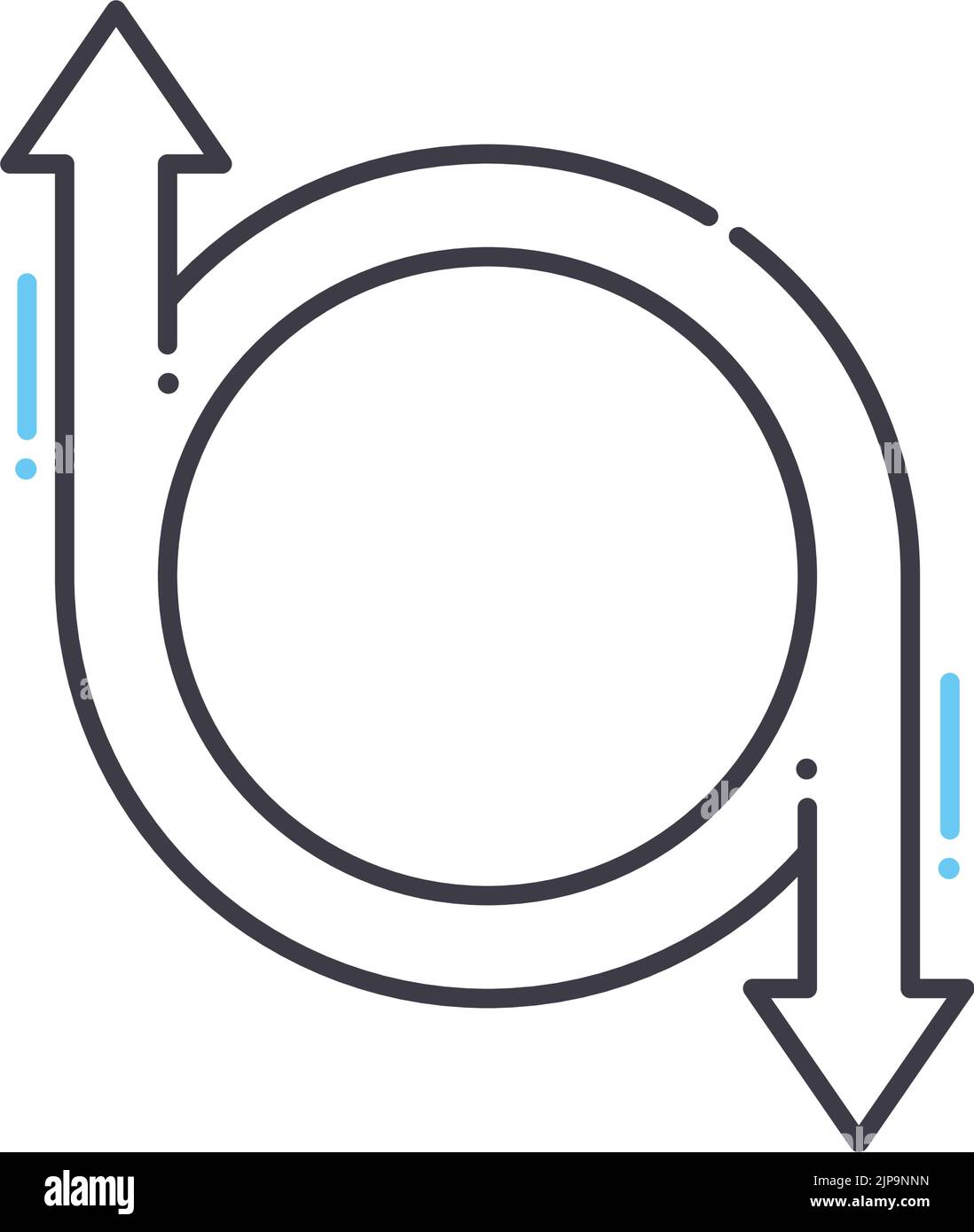 turn arrow line icon, outline symbol, vector illustration, concept sign ...