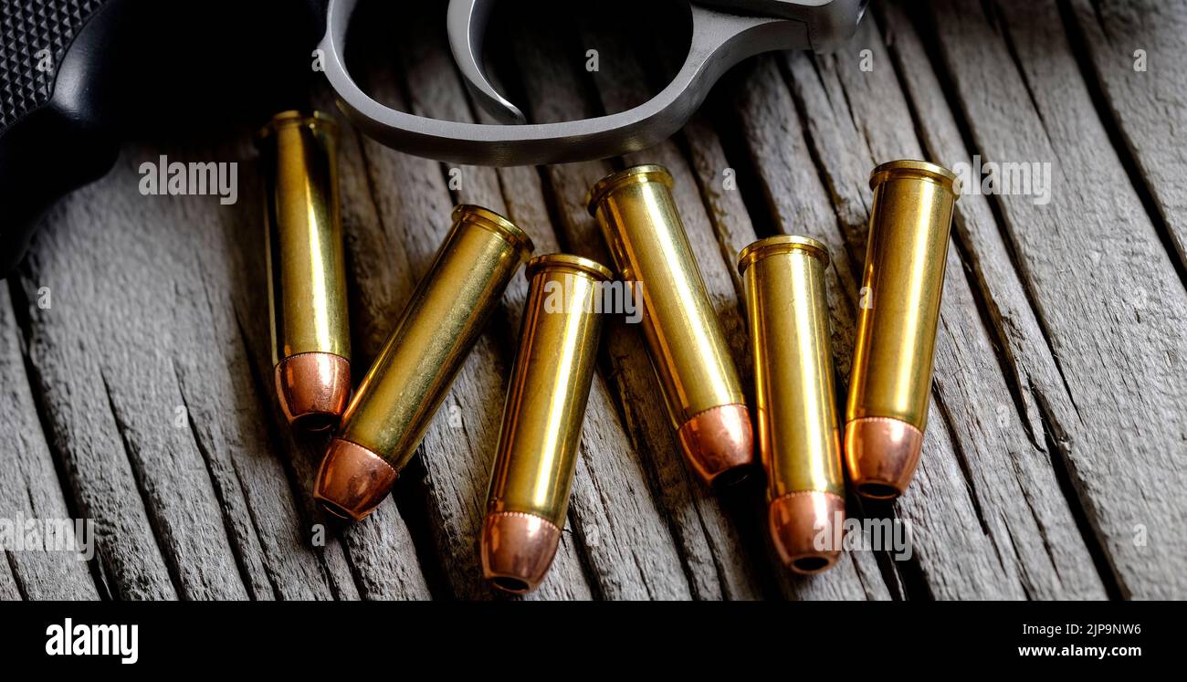 Handgun cylinder for bullets revolver ammunition pistol loaded Stock ...