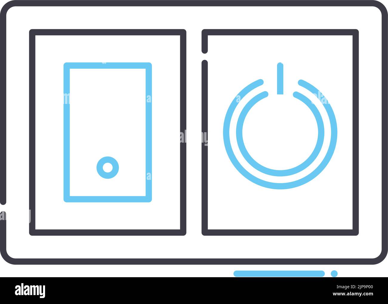 power switch line icon, outline symbol, vector illustration, concept ...