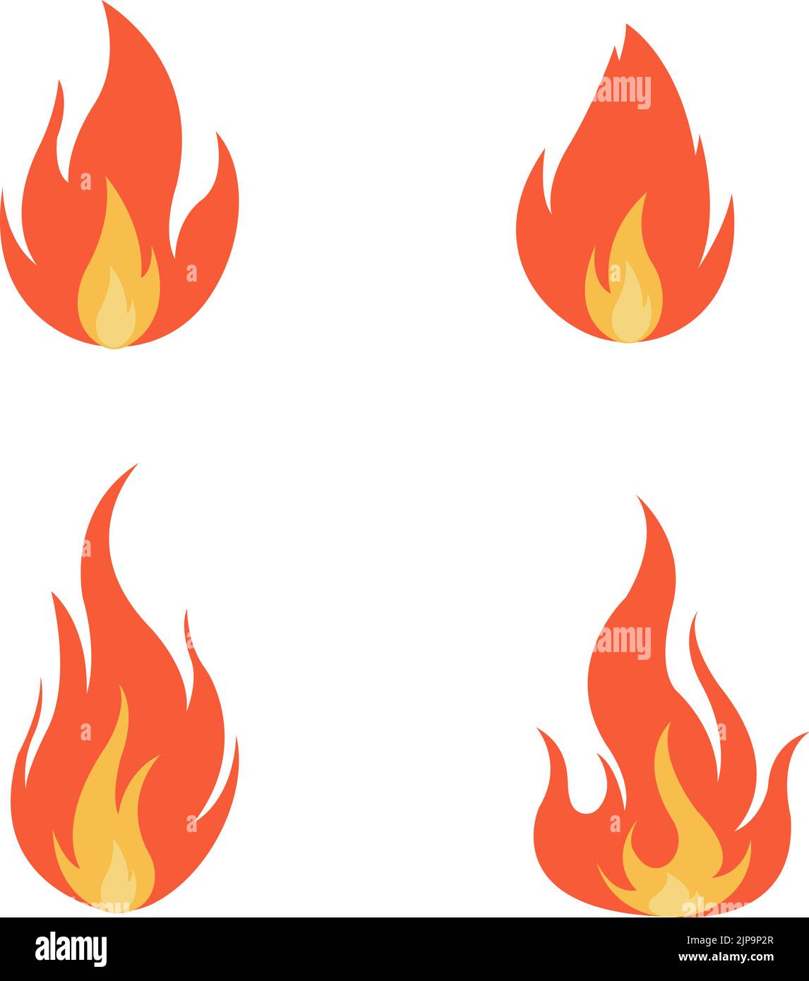 Beautiful fire icons isolated on the white background Stock Vector ...