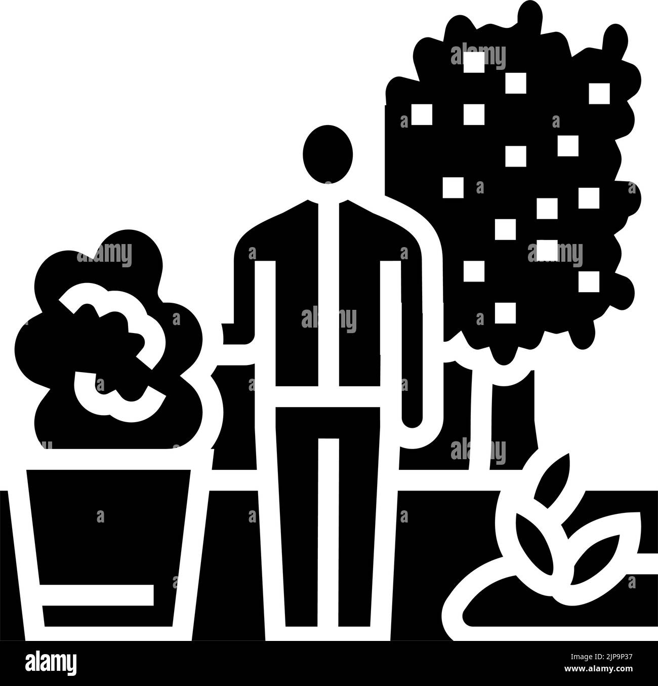 garden maintenance glyph icon vector illustration Stock Vector Image ...