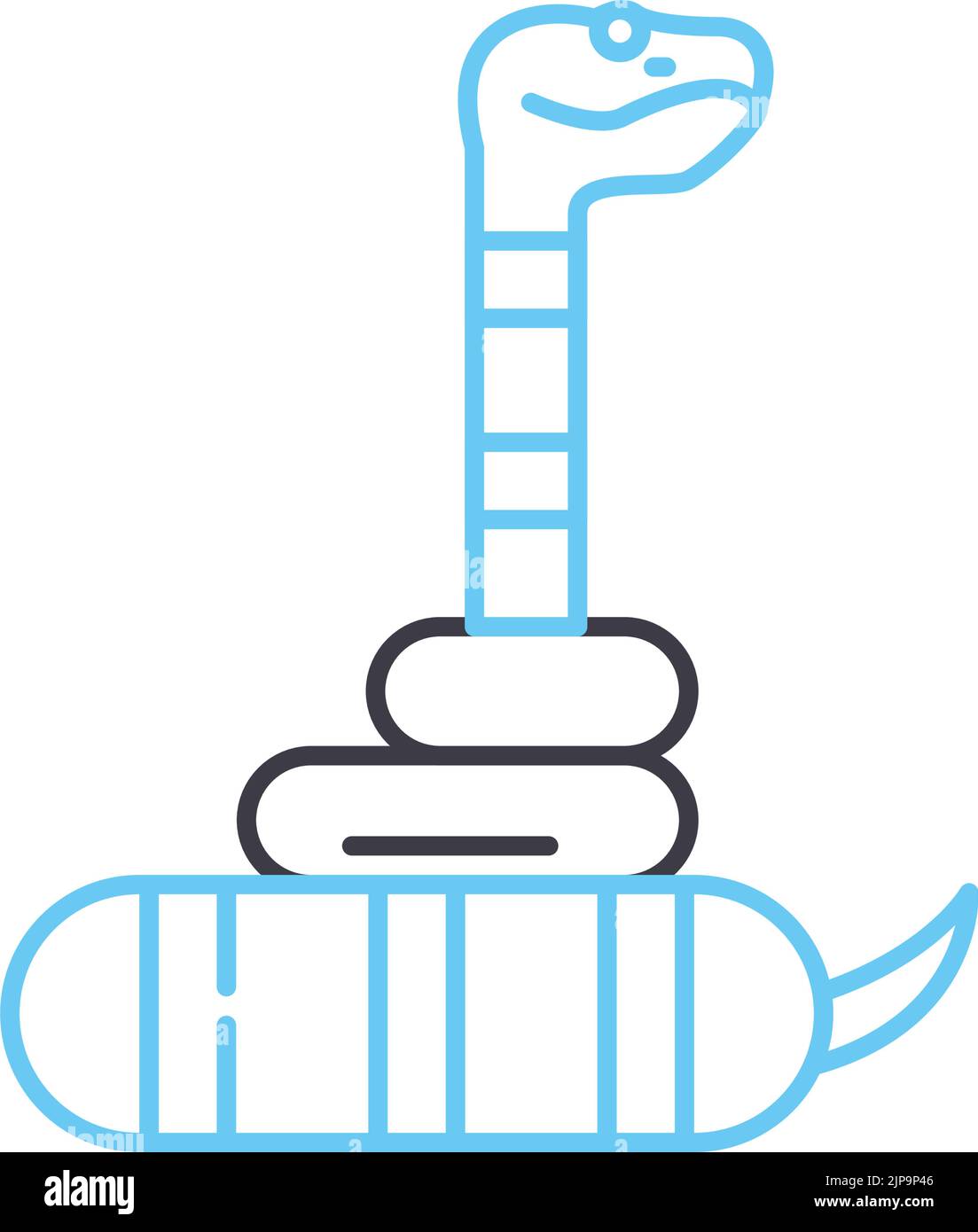 snake line icon, outline symbol, vector illustration, concept sign ...