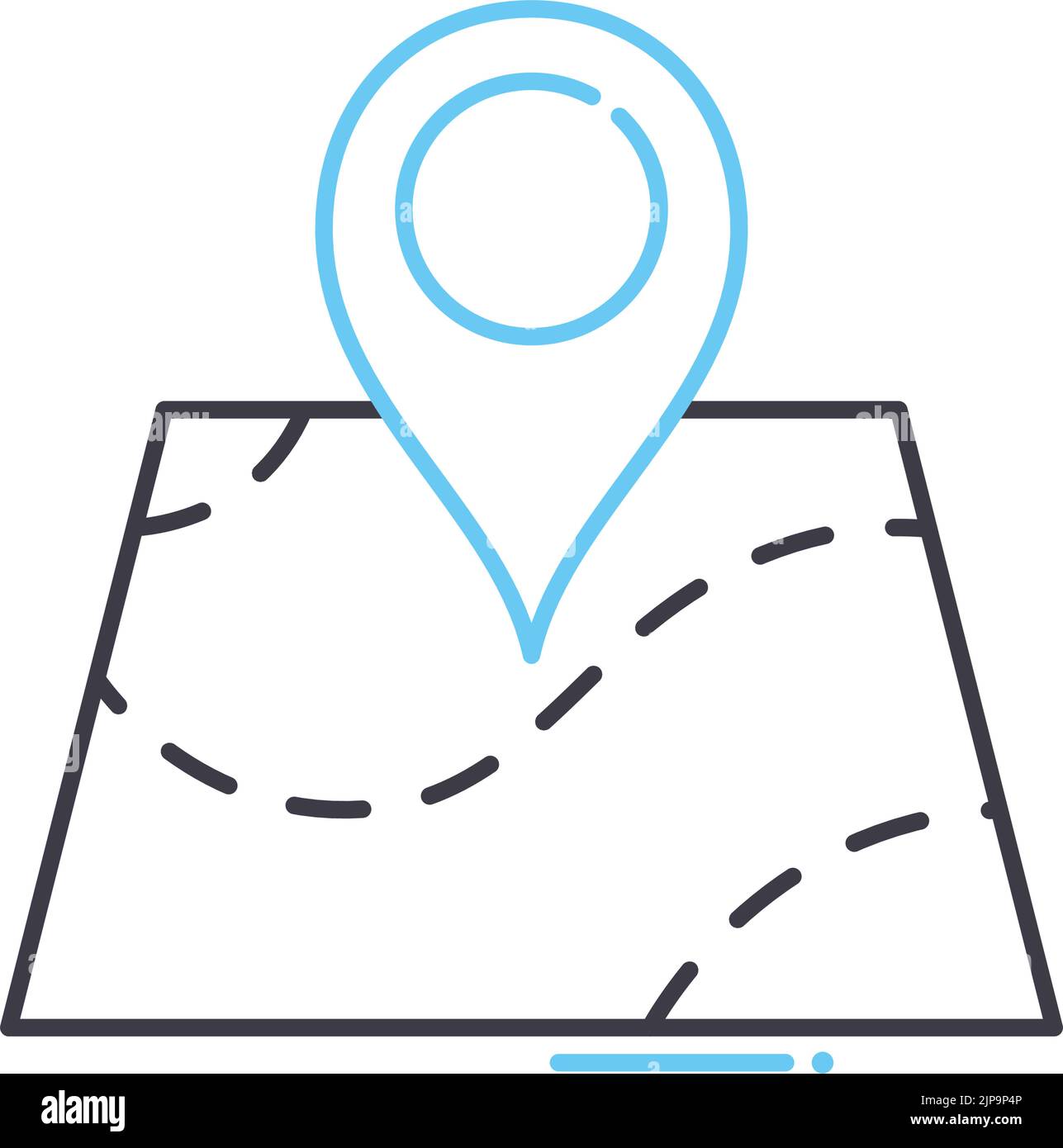 trail map line icon, outline symbol, vector illustration, concept sign ...