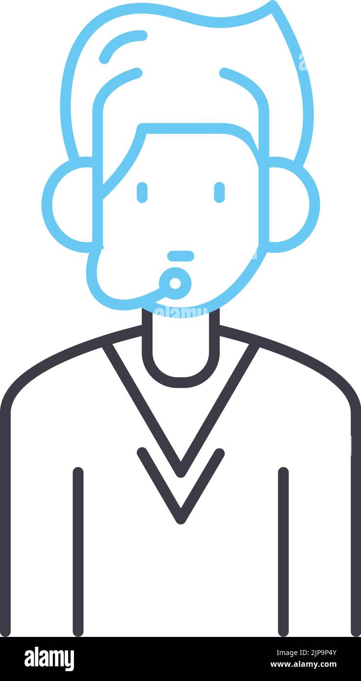 psychological resilience line icon, outline symbol, vector illustration ...