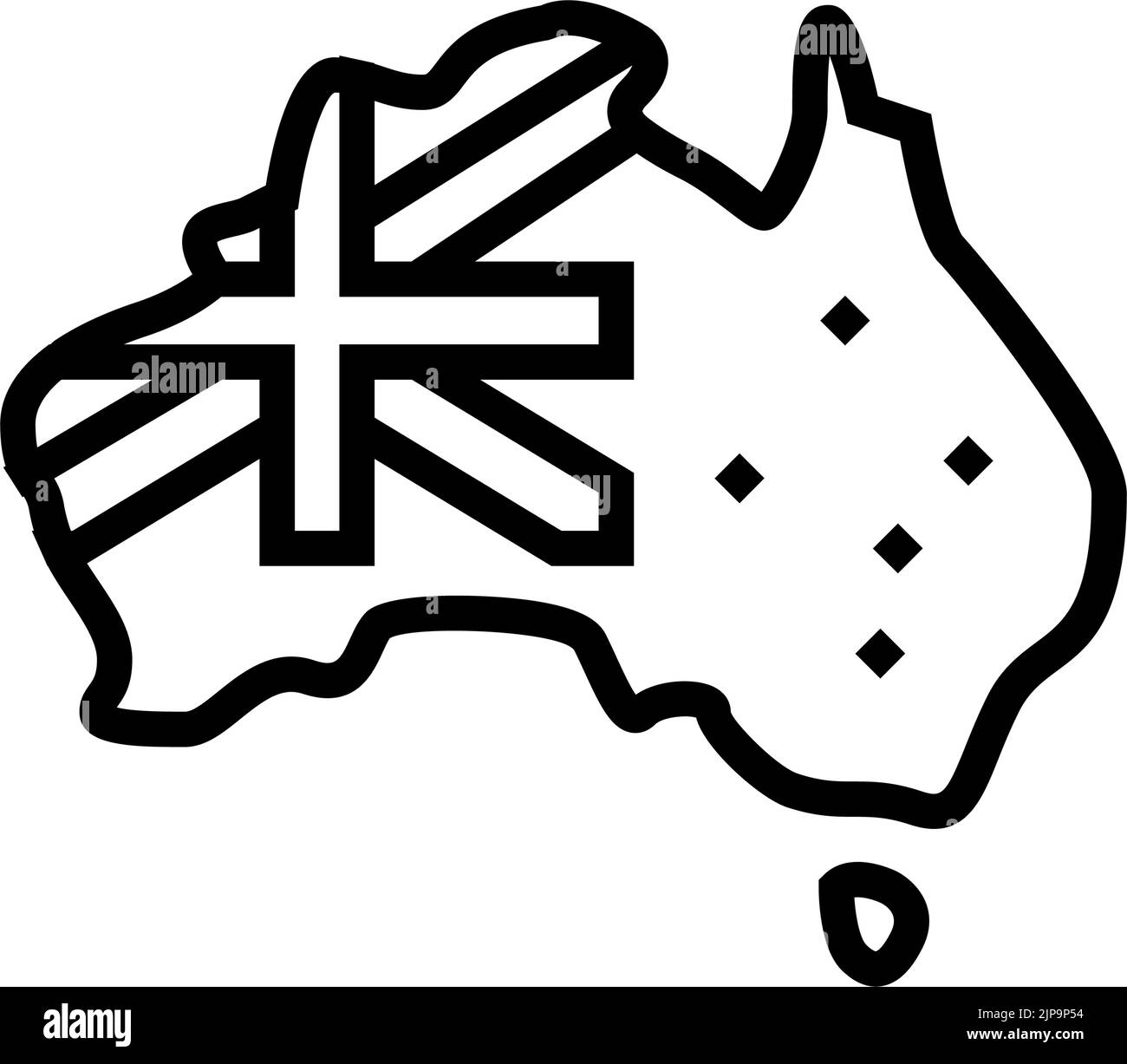 australia country map flag line icon vector illustration Stock Vector ...