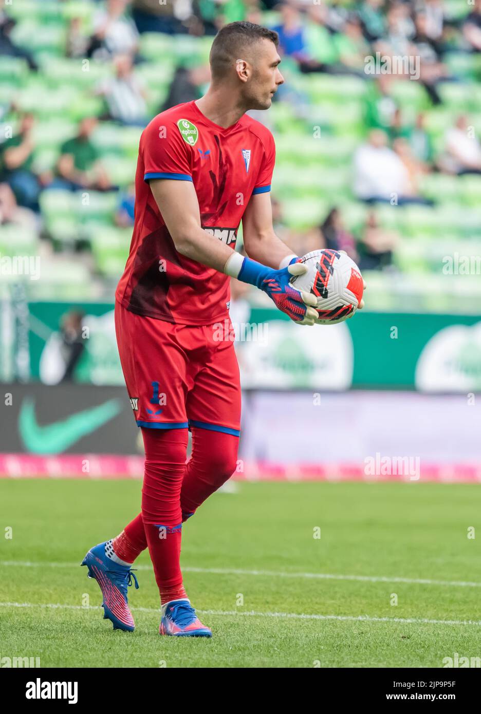 Budapest, Hungary – May 4, 2022. Zalaegerszegi goalkeeper Demjen Patrik ...