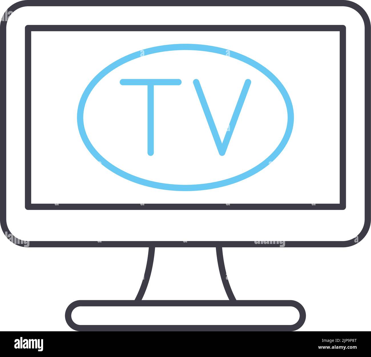 tv line icon, outline symbol, vector illustration, concept sign Stock ...