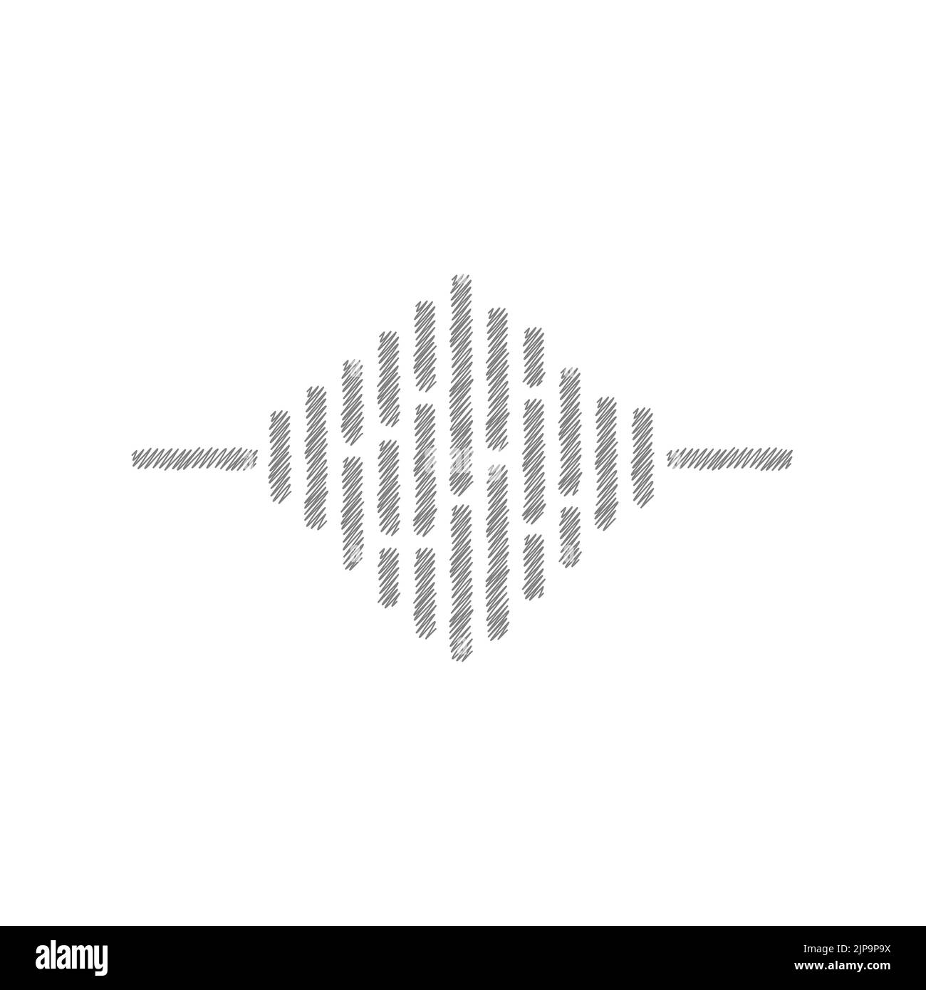 Sound wave grey sketch vector icon. Sound wave equalizer sign Stock ...