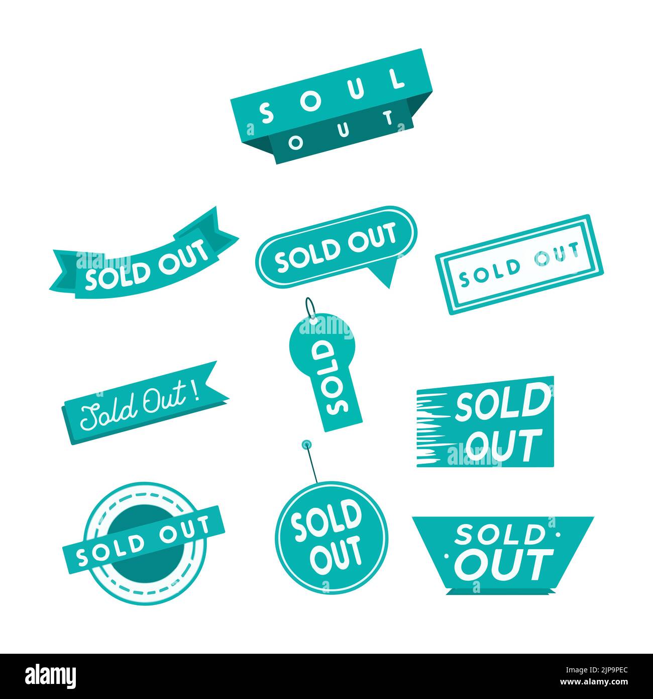 Green sold-out icons isolated on the white background Stock Vector ...