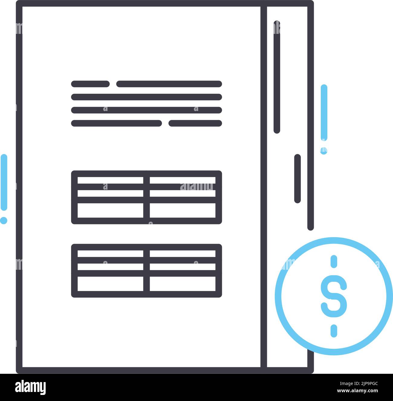invoice service line icon, outline symbol, vector illustration, concept ...