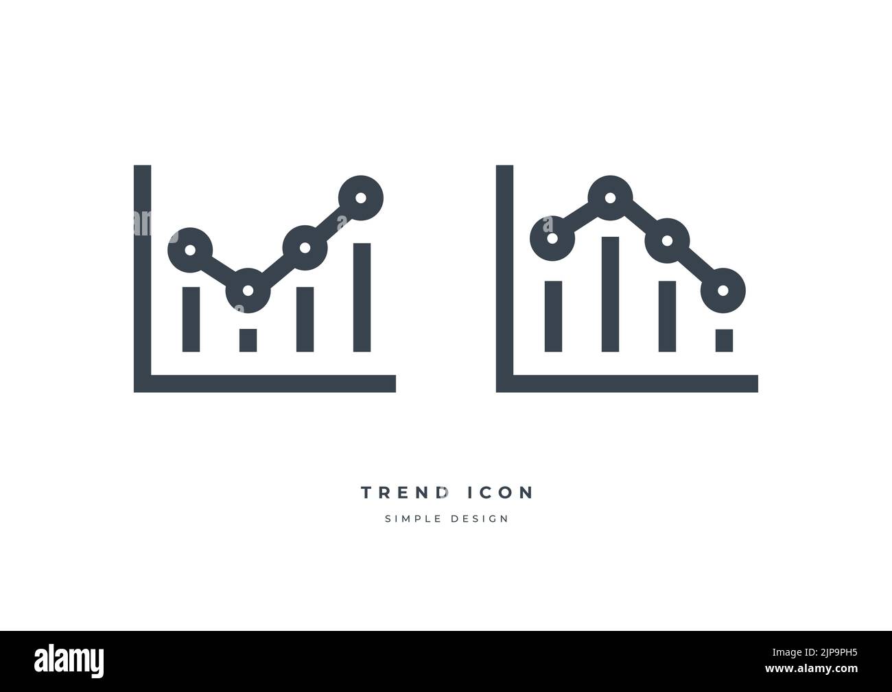 Business market trend graph icon isolated on white background. Trend ...