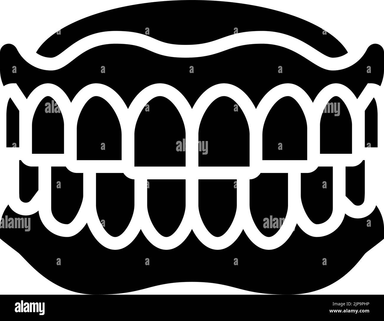 denture dental care glyph icon vector illustration Stock Vector Image ...