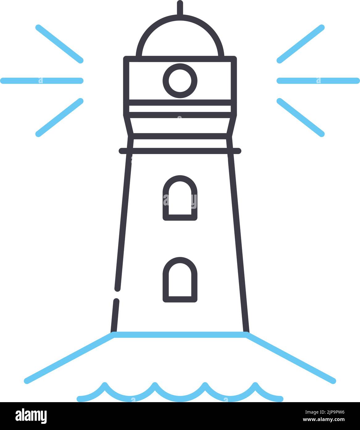 lighthouse line icon, outline symbol, vector illustration, concept sign ...