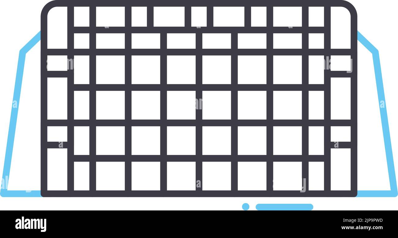 soccer gate line icon, outline symbol, vector illustration, concept ...