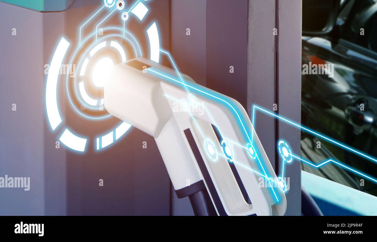 EV fuel Plug Charger technology for electric vehicle hybrid car Stock ...