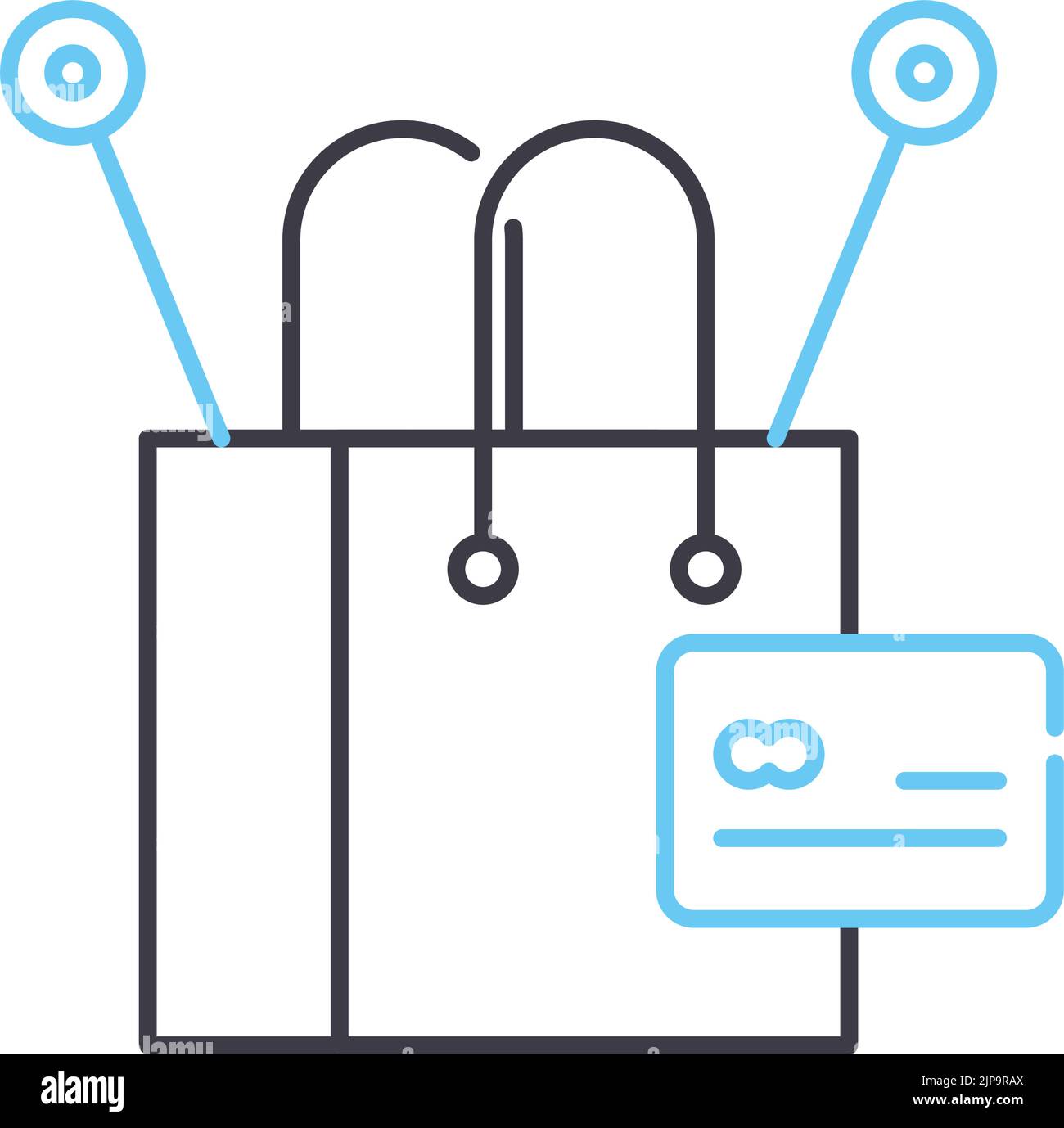 shopping packet line icon, outline symbol, vector illustration, concept ...