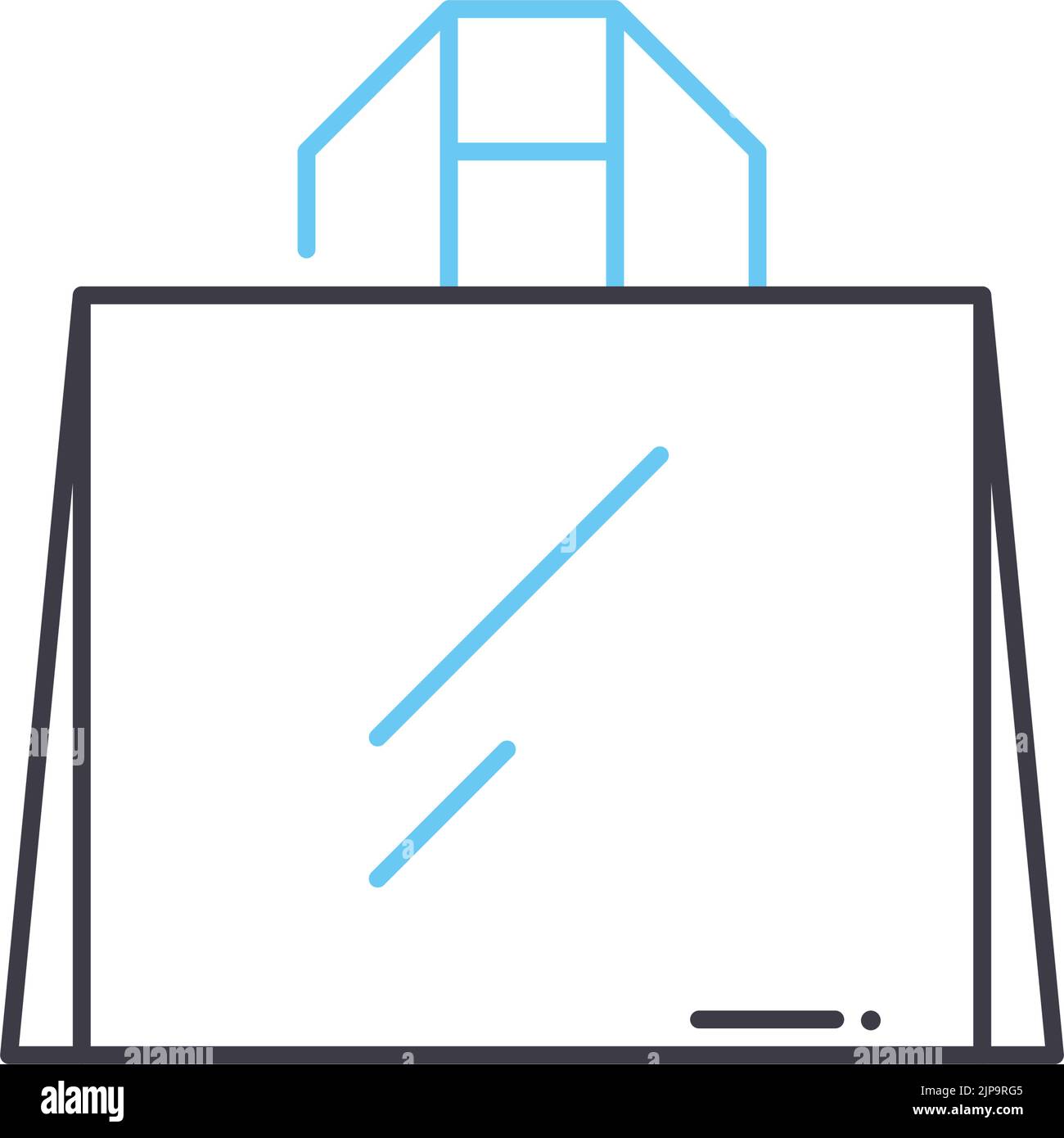 paper bag line icon, outline symbol, vector illustration, concept sign ...