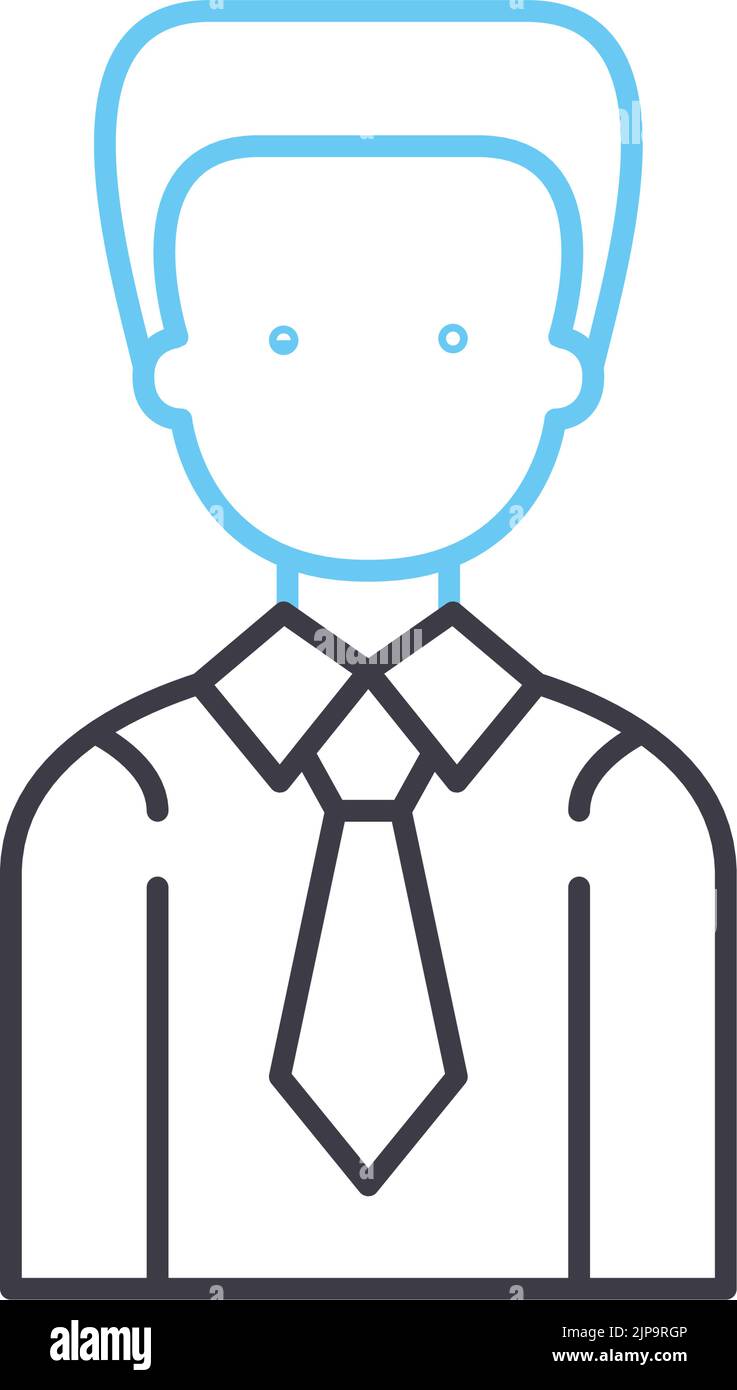 salesman avatar line icon, outline symbol, vector illustration, concept ...