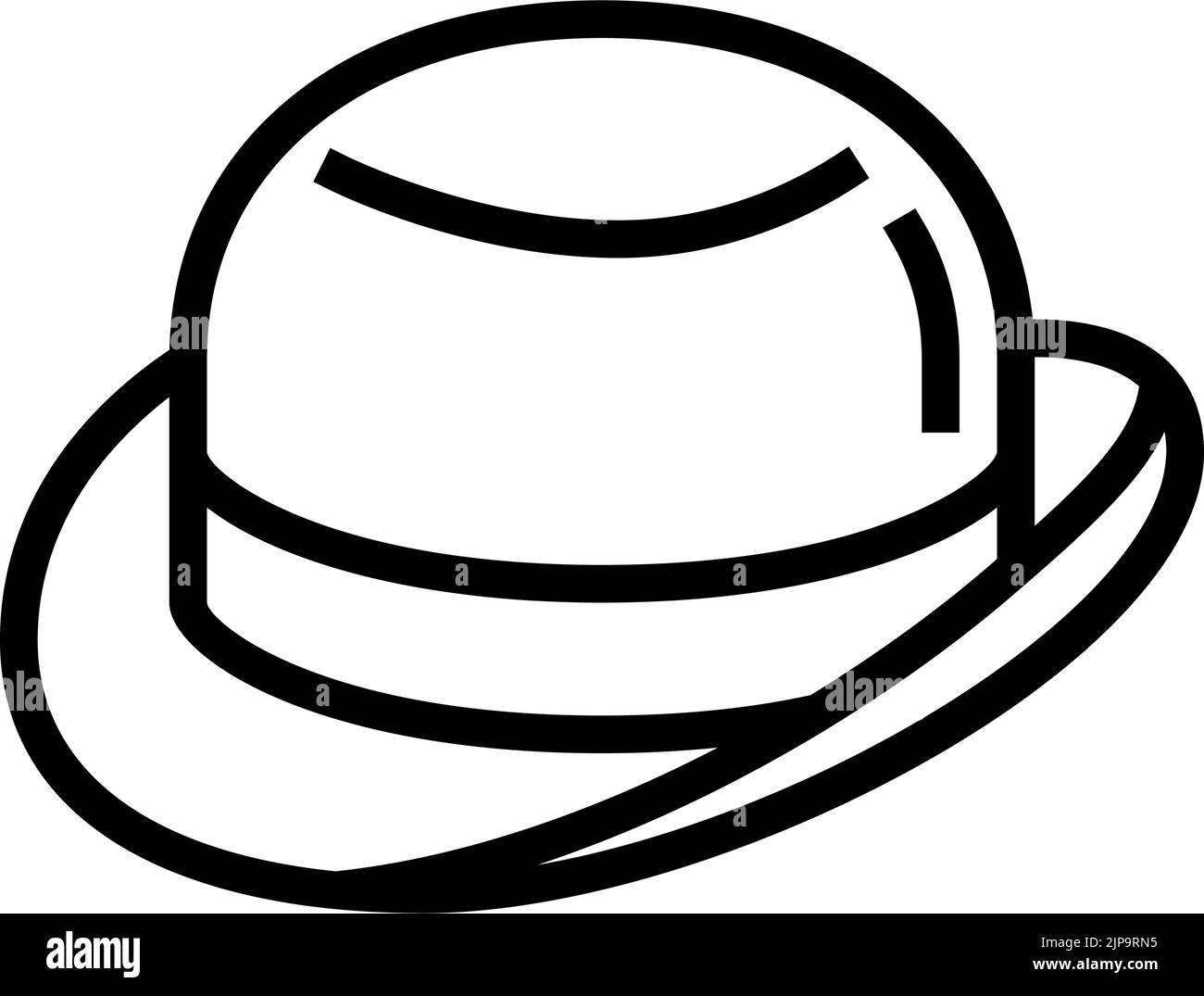 bowler hat cap line icon vector illustration Stock Vector Image & Art ...