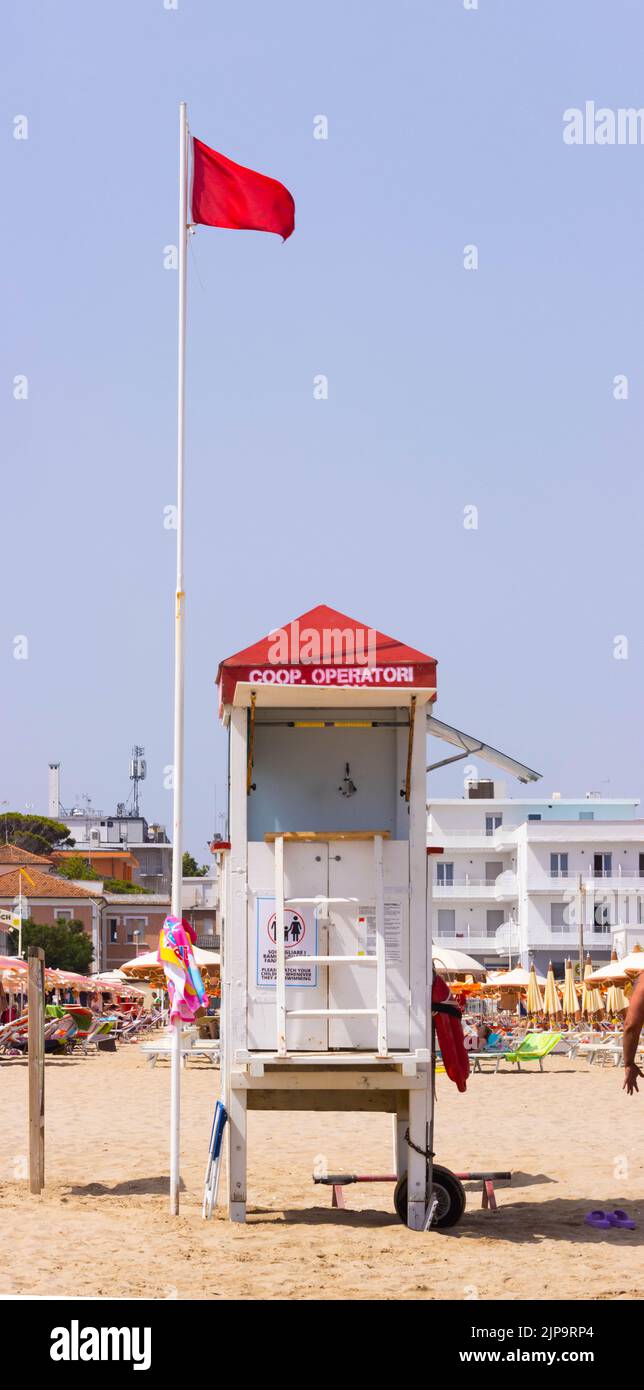 White Lifeguard tower in summer. Rimini, Italy Stock Photo - Alamy