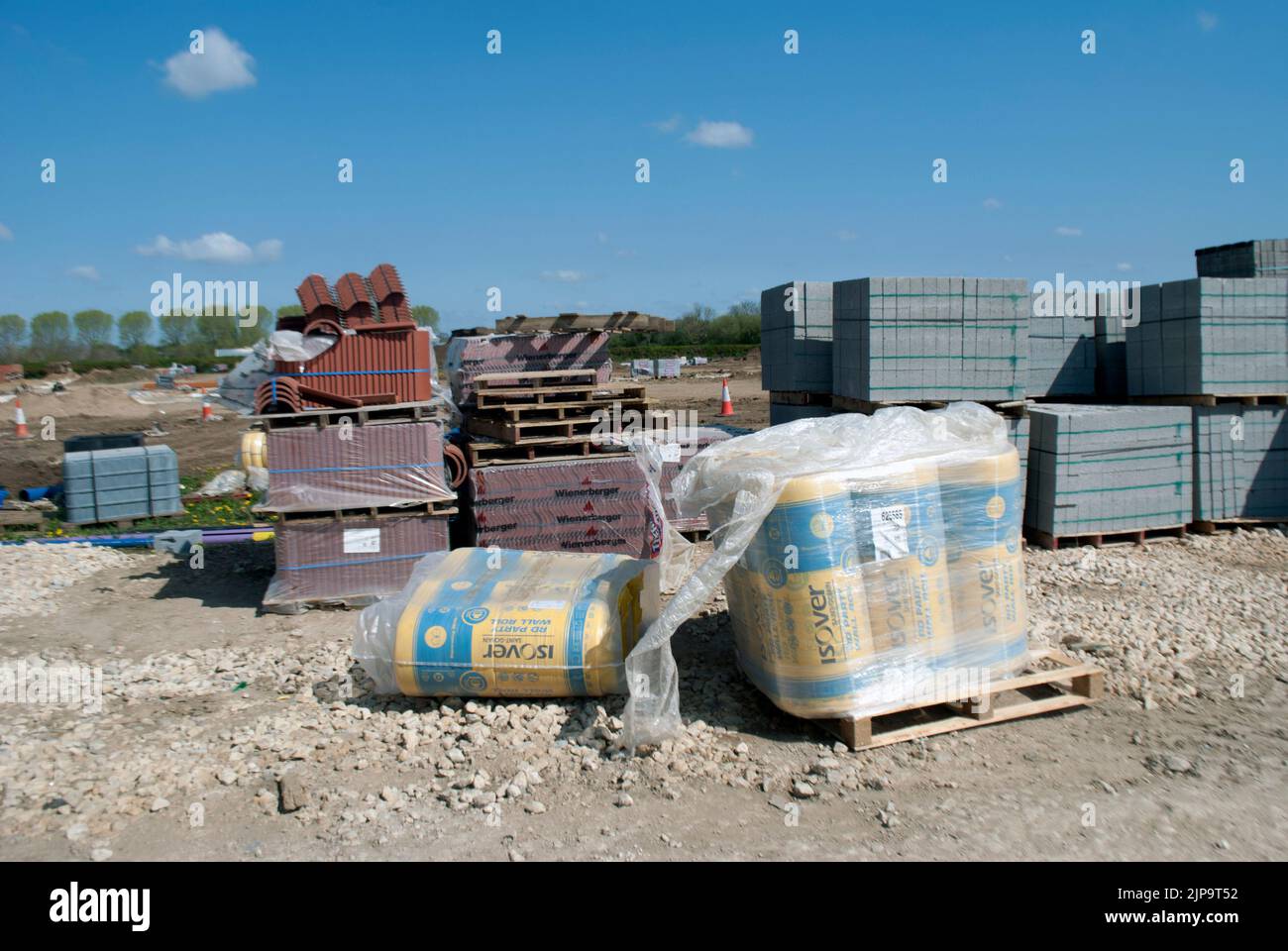 Building materials on a building site Stock Photo - Alamy