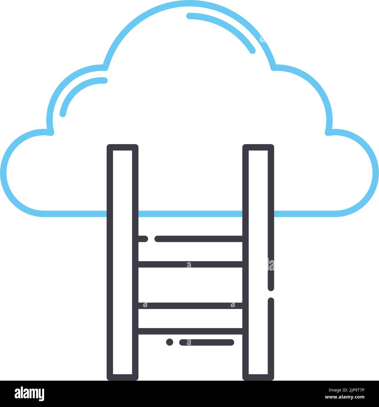 ladder of success line icon, outline symbol, vector illustration ...