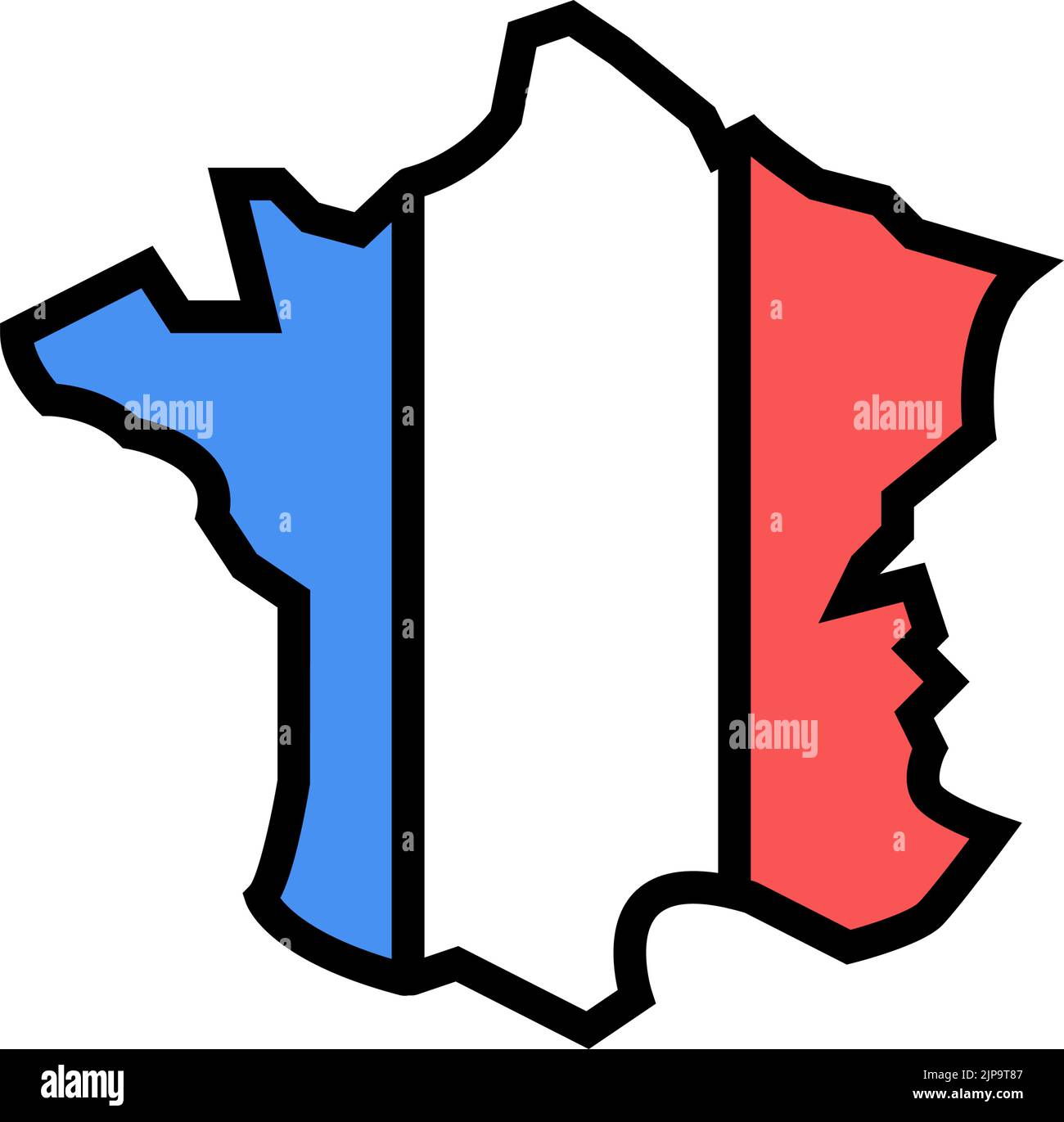 france country map flag color icon vector illustration Stock Vector ...