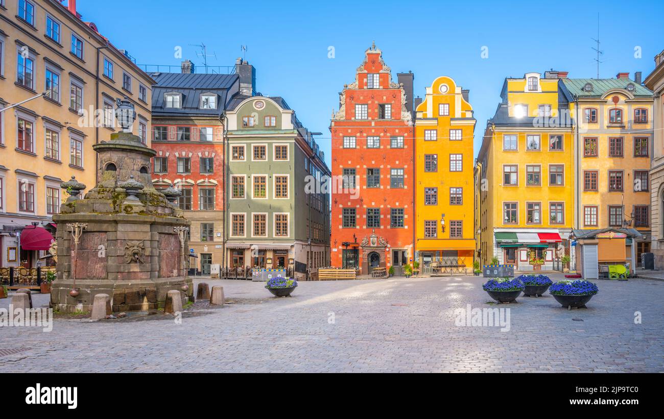 Colorful houses of Grand Square in Stockholm Stock Photo - Alamy